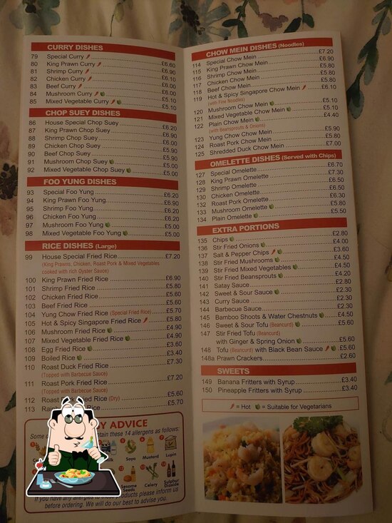 Menu at Ixworth Chinese Takeaway fast food, Ixworth