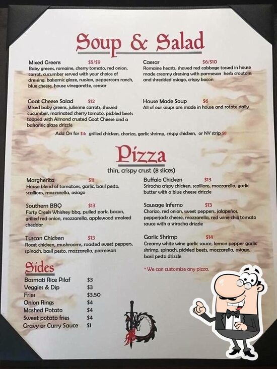 Menu at The Dragon Sports Bar., Brant