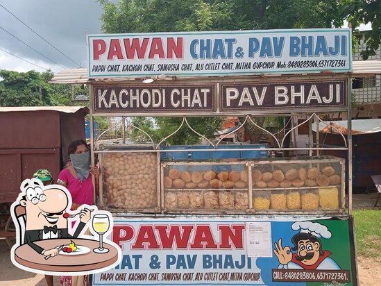 Menu at Pawan chat and pav bhaji, Rourkela