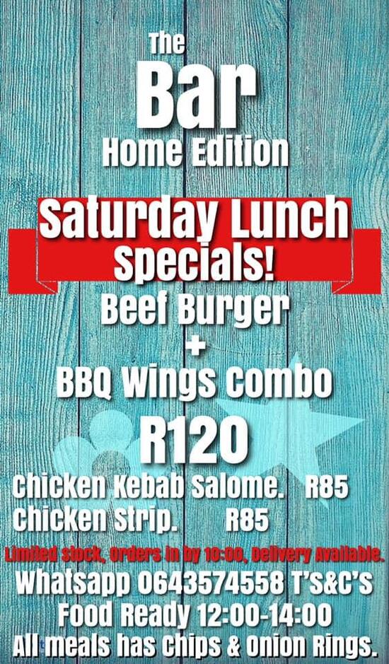 Menu at The Bar Eatery, Cape Town, Ridgemor Villa