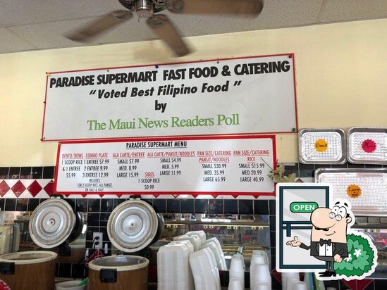 Menu at Paradise Supermart restaurant, Kahului