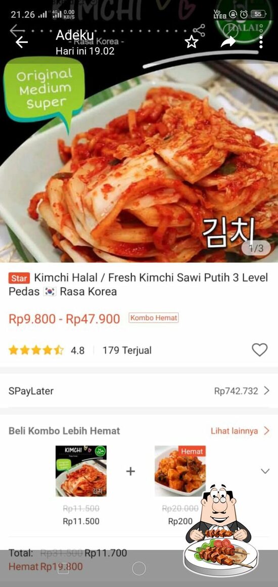 Menu at Kimchi rasa korea restaurant, Sidoarjo