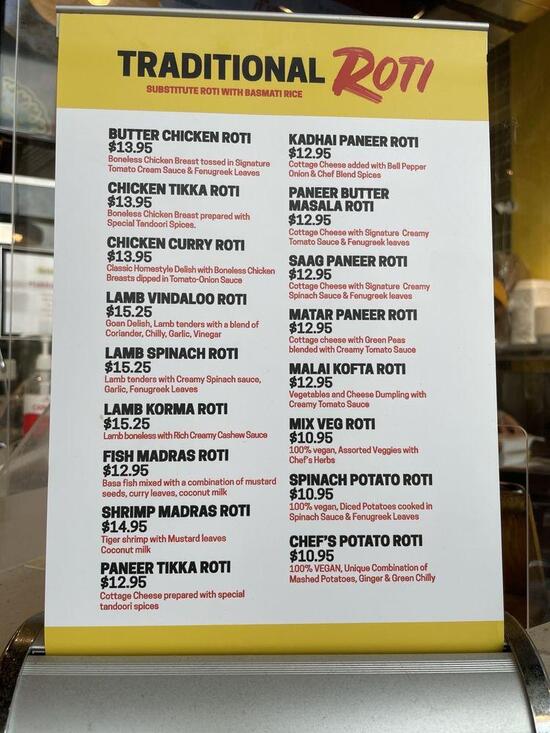 Menu At My Roti Place My Dosa Place Restaurant Vaughan Menu At My Roti Place My Dosa Place Restaurant Vaughan