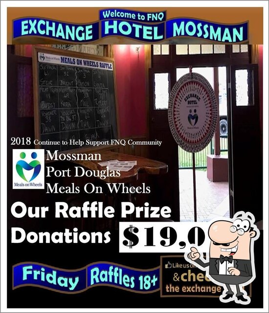 Menu at Exchange Hotel restaurant, Mossman