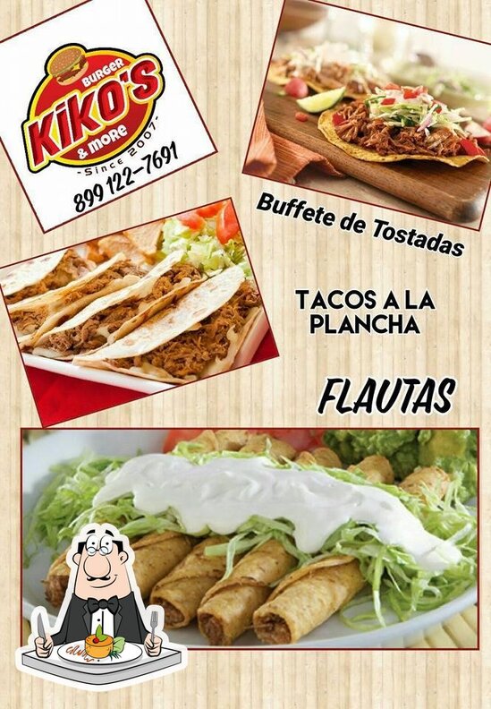 Menu at Kiko's Burger restaurant, Reynosa