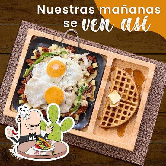 Menu at Mr. Waffle restaurant, Playa del Carmen