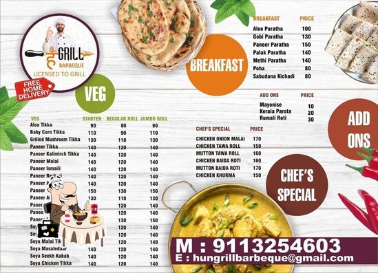 Menu at Hungrill Barbeque, Bengaluru