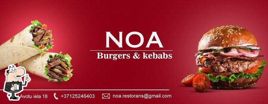 Menu at Noa burgers un kebabs restaurant, Riga