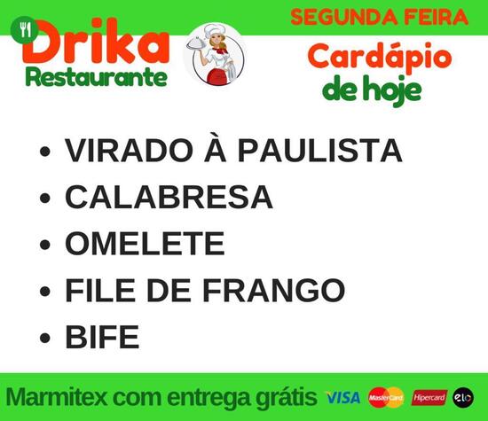 Menu em Cozinha Da Drika restaurante, Itapevi