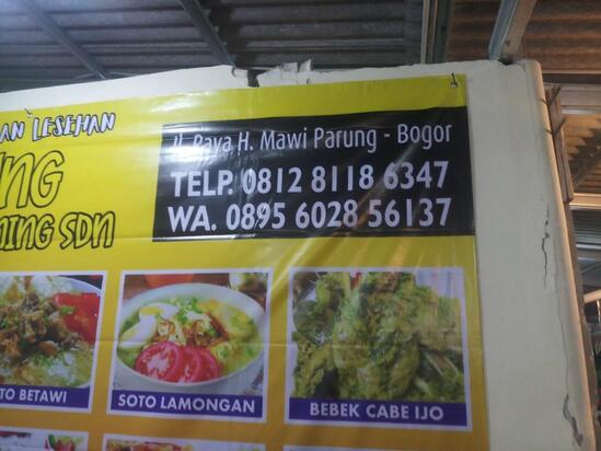 Menu at Saung Bambu Kuning S.D.N restaurant, Bojong Indah