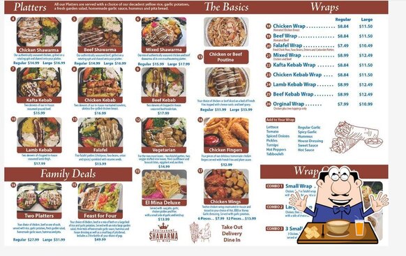 Menu at Shawarma El Mina restaurant, Kingston