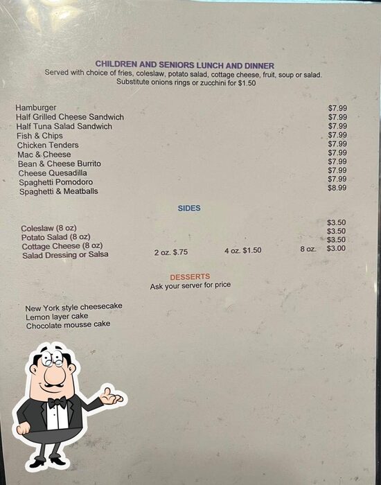 Menu at Victoria’s Family Restaurant, Running Springs