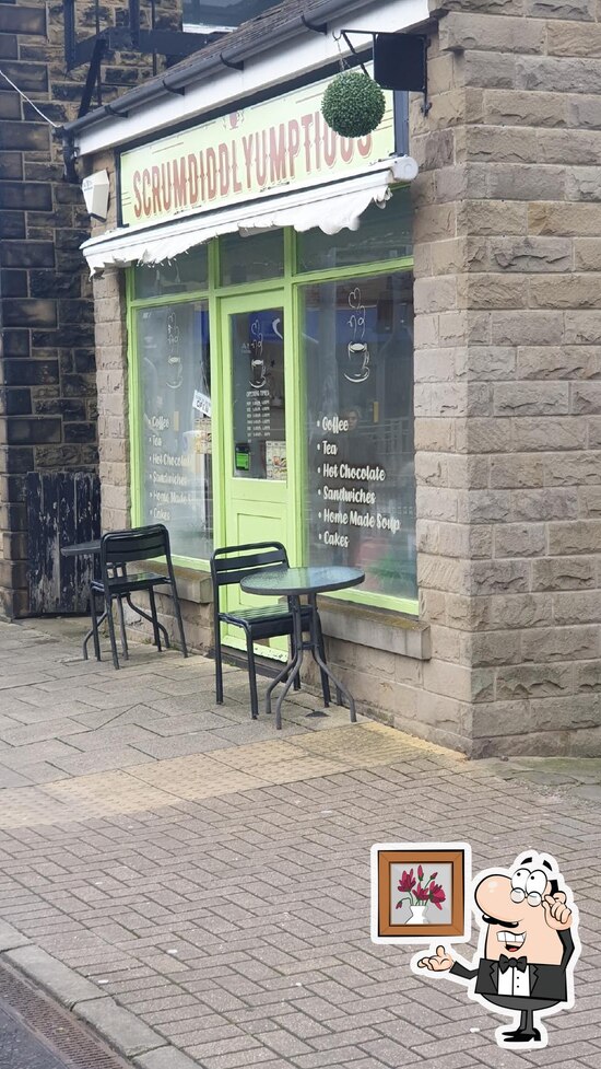 Menu at Scrumdiddlyumptious cafe, Pudsey
