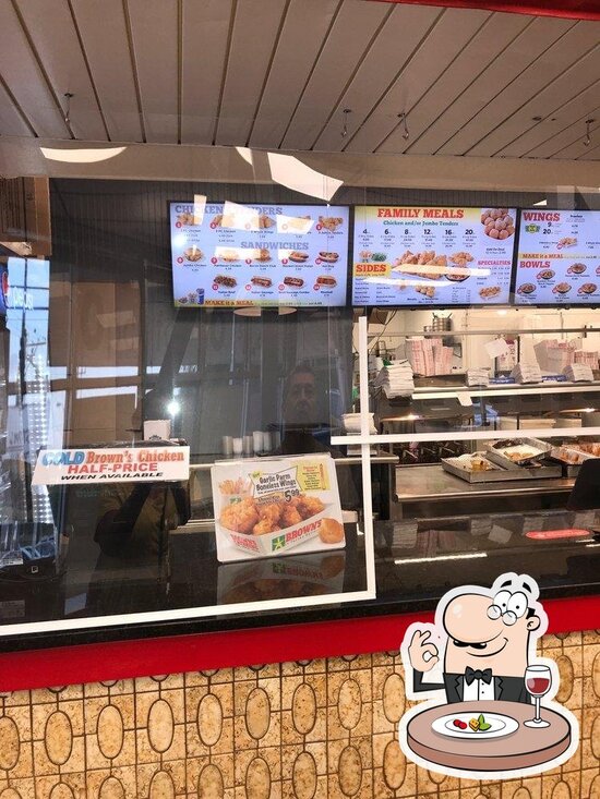 Menu at Brown's Chicken restaurant, Chicago Heights, South Suburbs