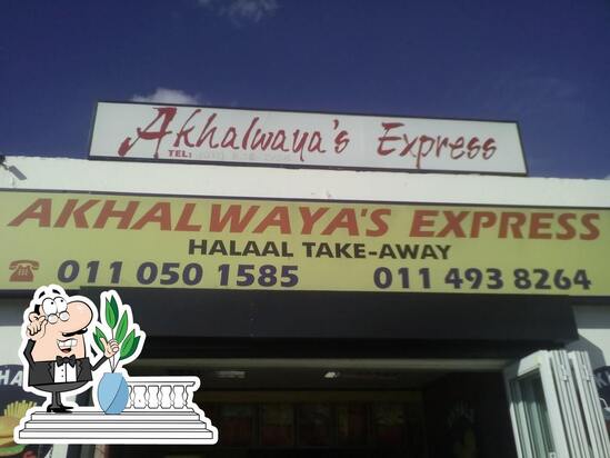 Menu at Akhalwaya's Express restaurant, Johannesburg, 31 Mentz St