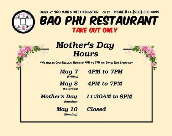 Menu at Bao Phu Restaurant, Kingston