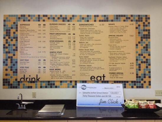 Menu at Jim Click Cafe, Green Valley