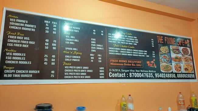 Menu at THE FOODIE CAFE, New Delhi, 7A