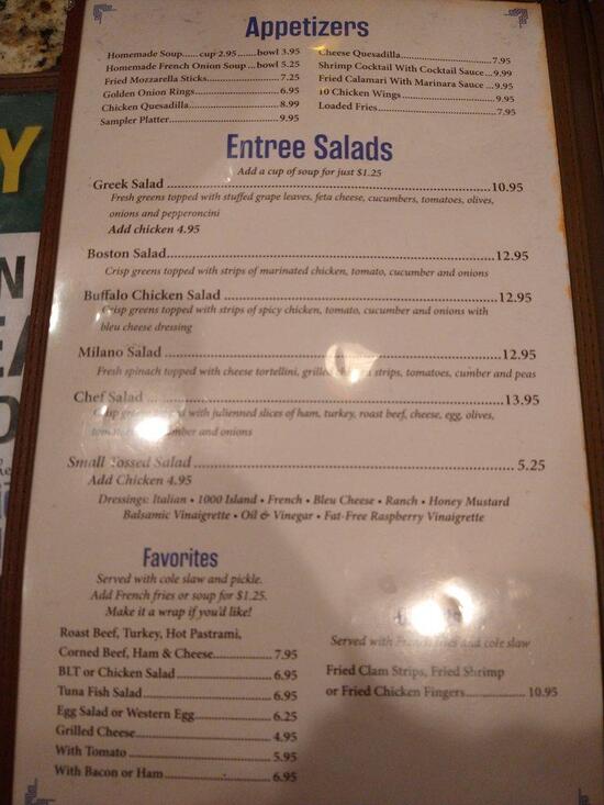 Menu at The Union Diner restaurant, Endwell