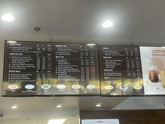 Menu at Gong Cha, Menifee