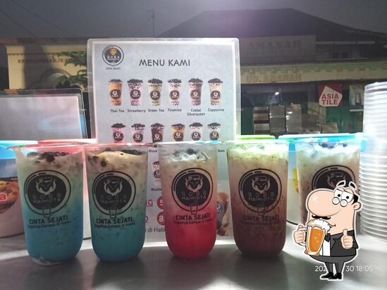 Menu at Minuman kekinian Boba Mahkota, Kaliwungu