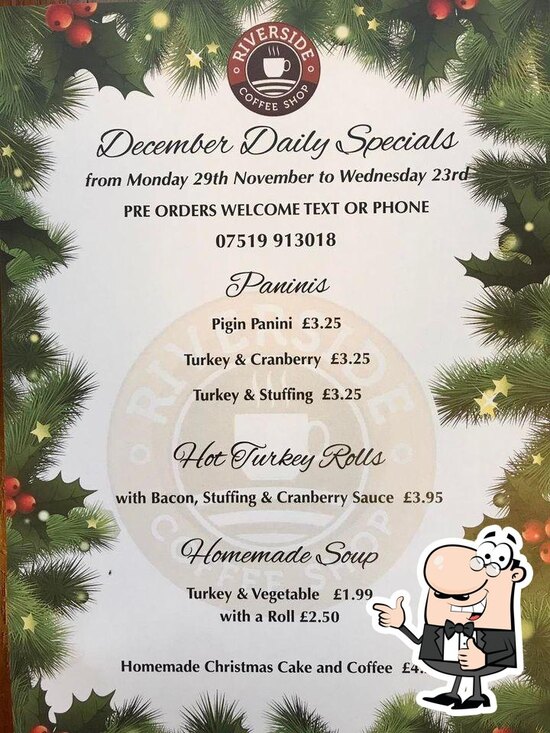 Menu at Riverside Coffee Shop cafe, Lincoln