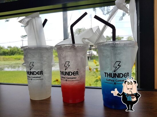 Menu at Thunder Coffee Container cafe, Thailand