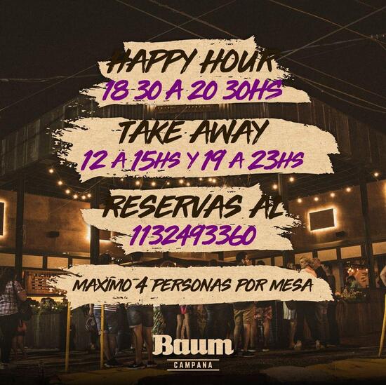 Menu at Baum pub & bar, Campana