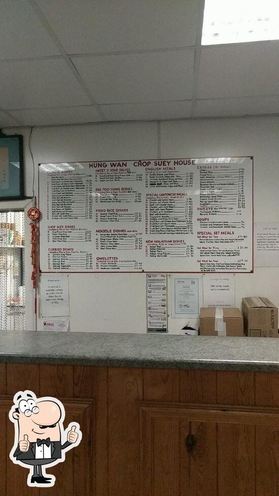 Menu at Hung Wan fast food, Selby