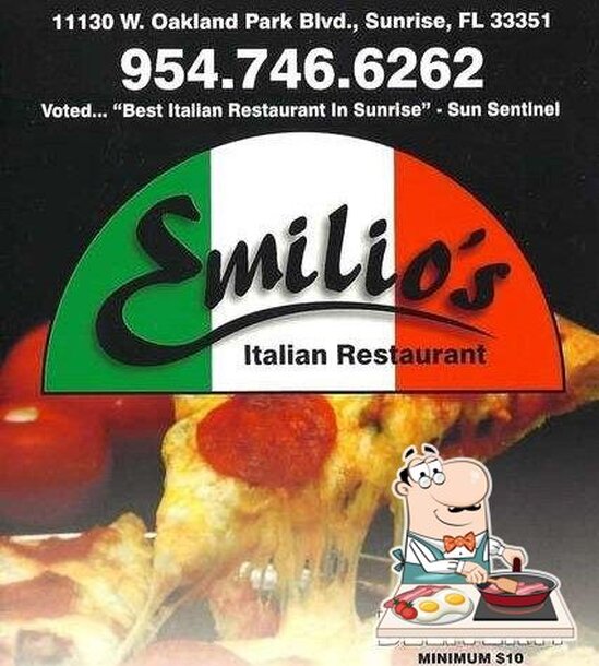 Emilio's Italian Restaurant in Sunrise - Restaurant menu