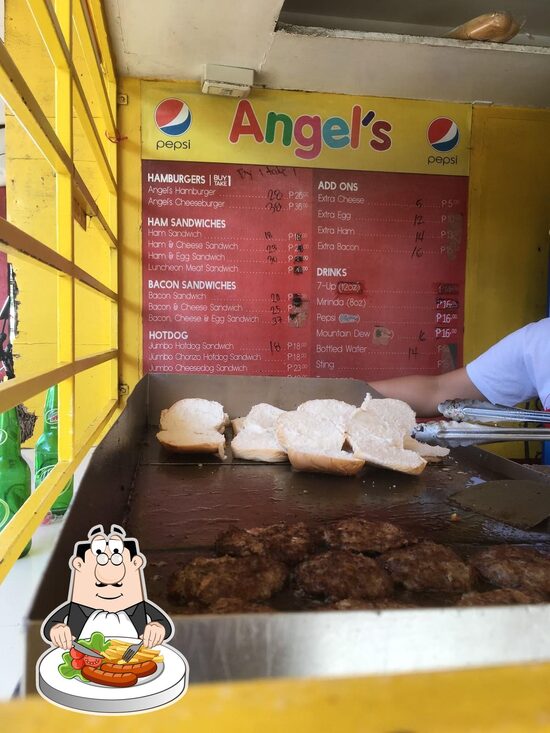 Menu at Angel's Burger restaurant, Oslob