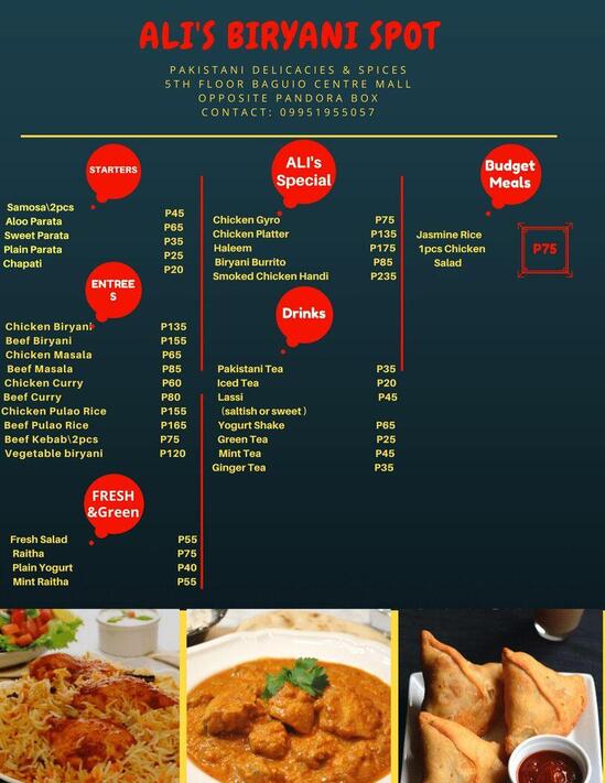 Menu at al's Biryani Spot Baguio-Pakistani Restaurant, Baguio, 157 ...