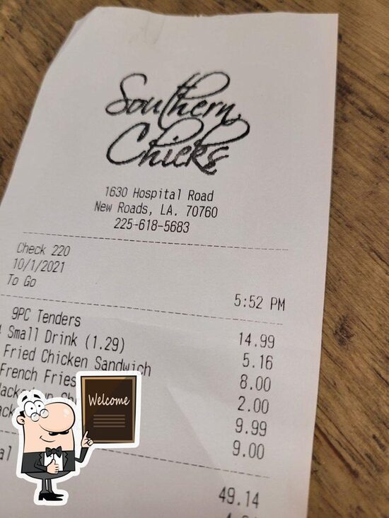Menu at Southern Chicks Cafe & Daiquiris, New Roads