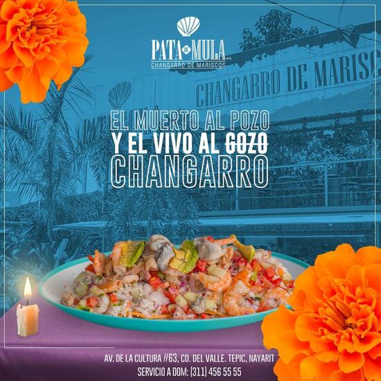 Menu at Pata de Mula restaurant, Tepic