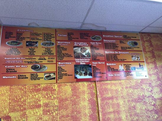 Menu at Rafa's Burritos restaurant, Socorro, N Loop Dr