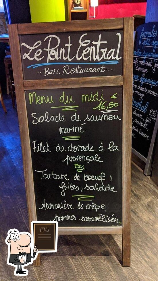 Menu at Le Point Central restaurant, Saintes