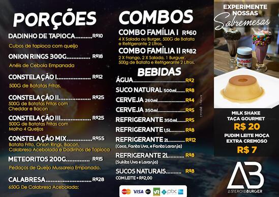 Menu em Asteroid Burger restaurante, São Paulo