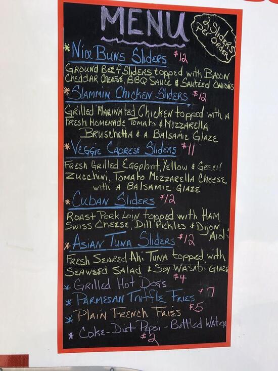Menu at Nice Buns - Slammin Sliders, Southold
