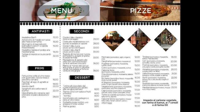 Menu da Ristorante Banfi, Bironico