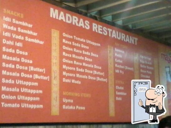 Menu at Madras Restaurant, Vadodara, Station Rd