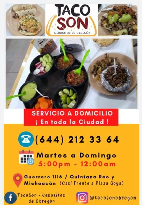 Carta del restaurante TacoSon - Cebositos del Obregón, Ciudad Obregón