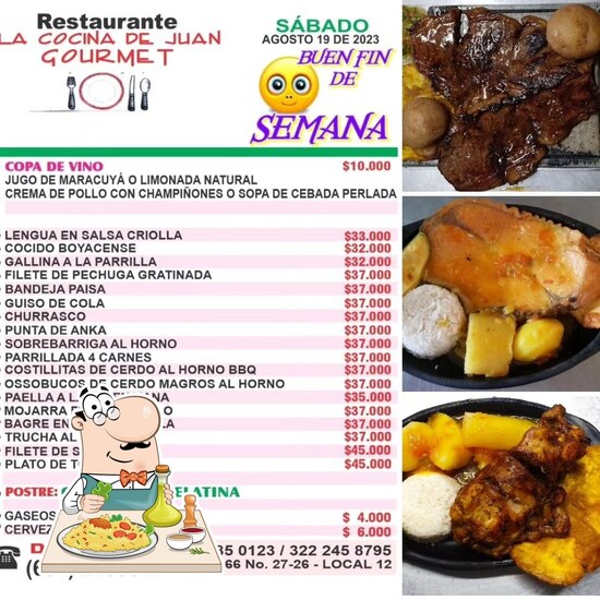 Restaurante la Cocina de Juan Gourmet, Bogotá - Menú del restaurante ...