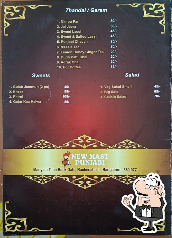 New Mast Punjabi, Bengaluru - Restaurant menu, prices and reviews