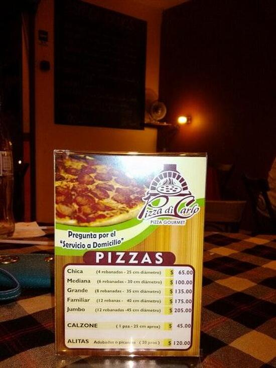 Menu at Pizza Di Carlo pizzeria, Tapachula, 7ma. Sur