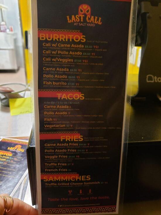 Menu at The Last Call restaurant, Albuquerque, Riverside Plaza Ln a1