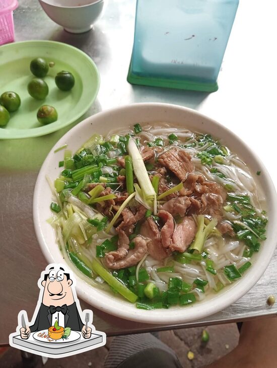 Menu at Phở Bò Tái Lăn restaurant, Hanoi
