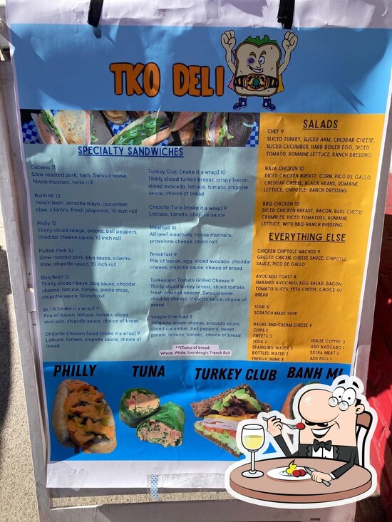 Menu at TKO Deli, San Diego