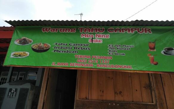 Menu at Warung Tahu Campur Mbak Ning restaurant, Karangmoncol