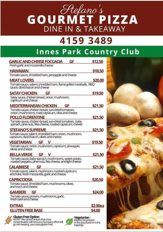 Menu at Innes Park Country Club, Innes Park