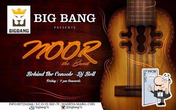 Menu at Big Bang, Chandigarh